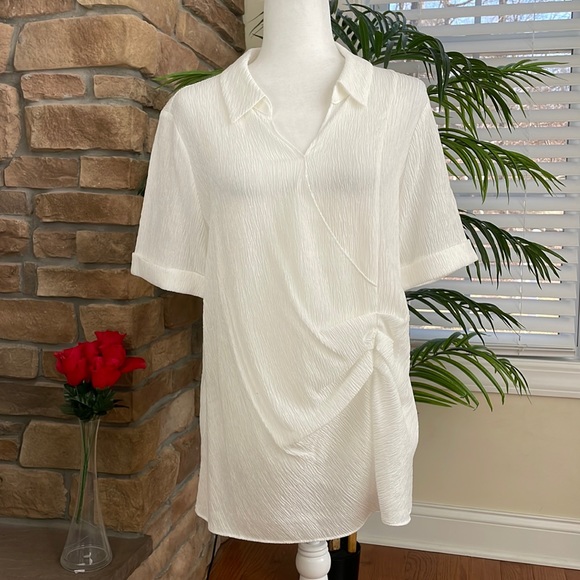 Alfani | Tops | Alfani Pleatedwaist Top Soft White Nwt | Poshmark